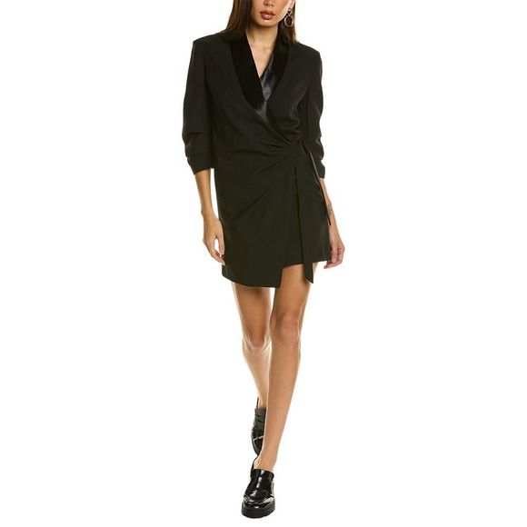 Frame Denim | Dresses | Frame Denim Tuxedo Wool Wrap Dress | Poshmark